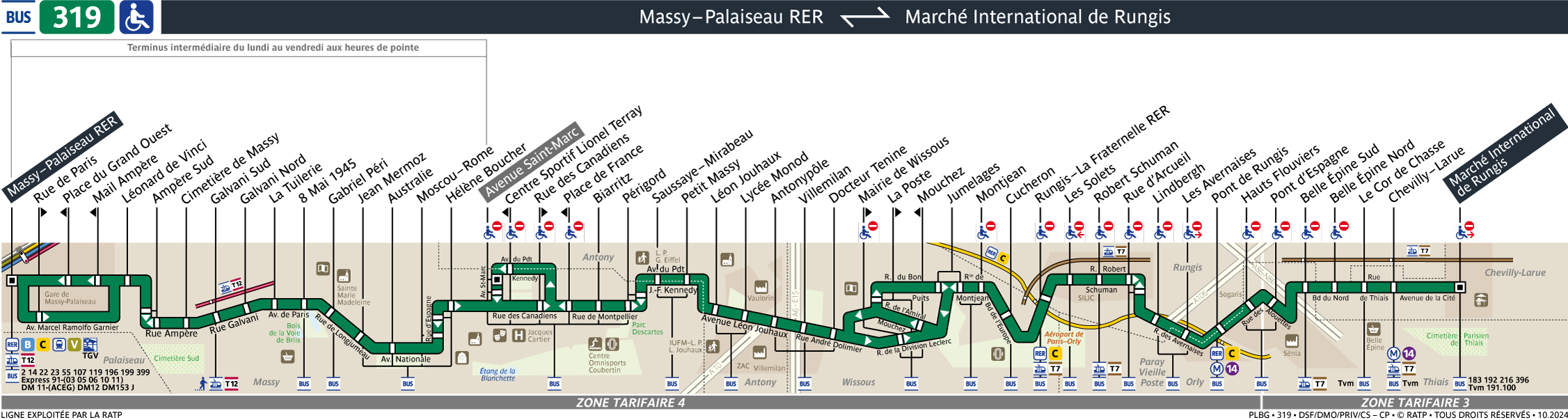 Plan bus ligne 319 | RATP